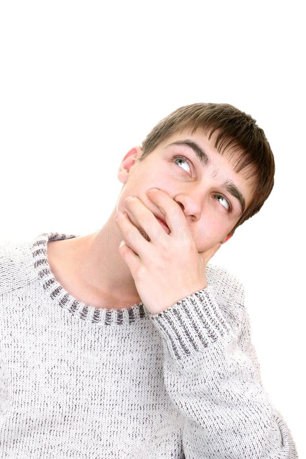 Young man thinking stock photo. Image of concept, arithmetic - 23524910