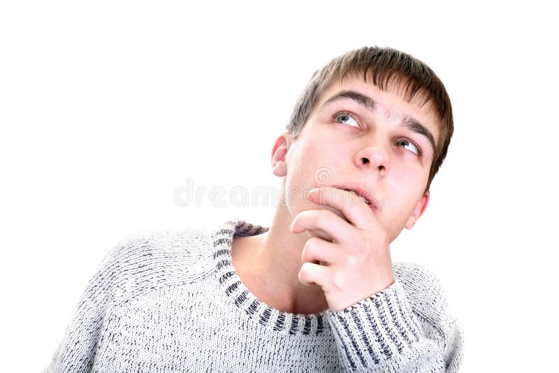 Young man thinking stock image. Image of portrait, caucasian - 23524927