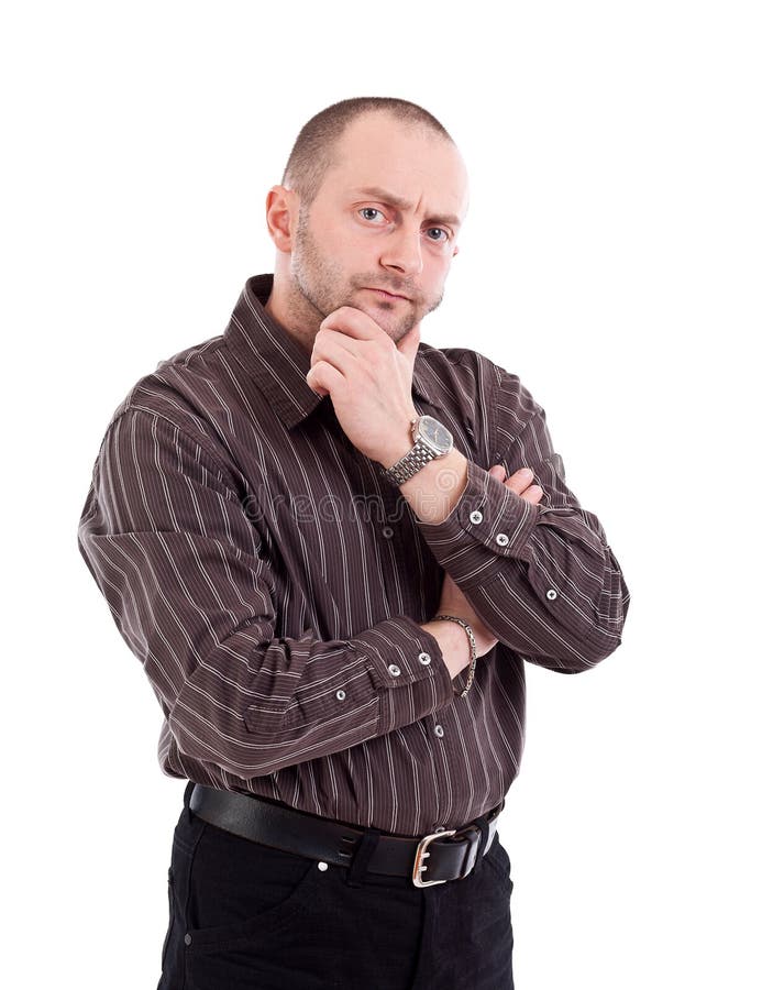 Handsome Positive Middle-aged Business Man Standing and Thinking Stock ...