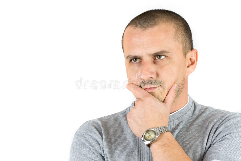 Man Wondering stock image. Image of isolated, head, puzzled - 12111023