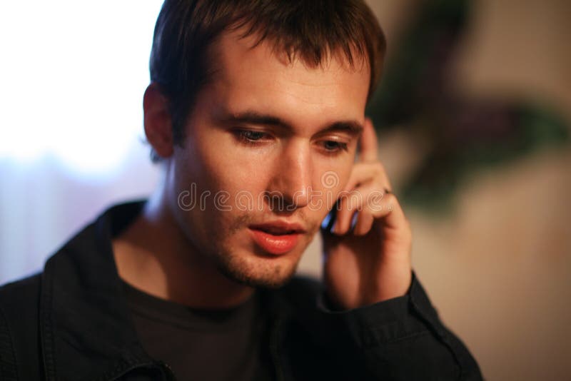 Sad man thinking stock image. Image of alone, portrait - 6749199