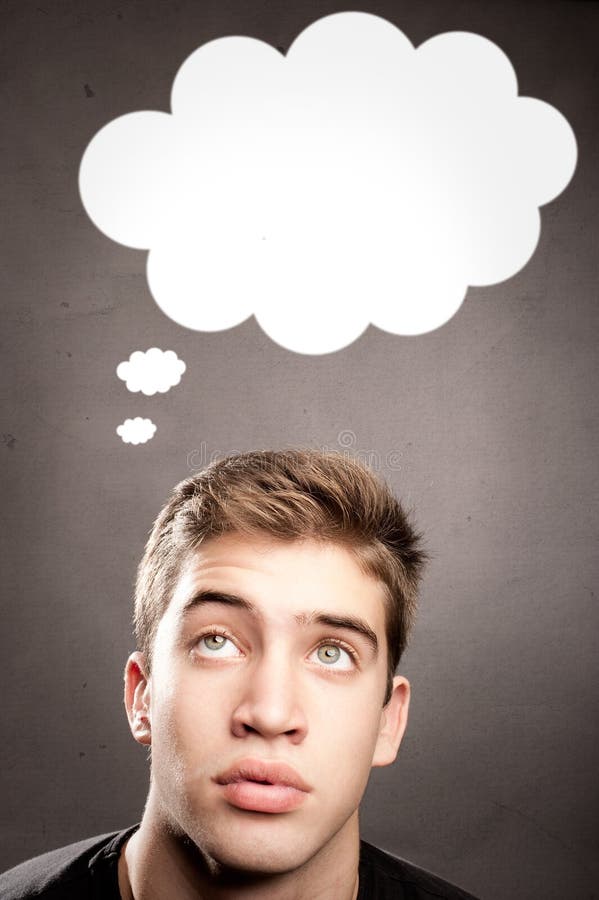 Young man thinking stock photo. Image of imagination - 34383258