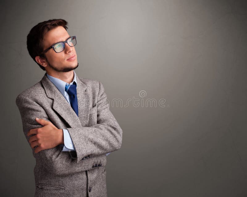 Young Man Thinking with Empty Copy Space Stock Photo - Image of empty ...