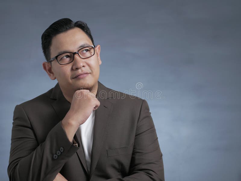 Young Man Thinking Expression, Looking for Idea Stock Image - Image of ...