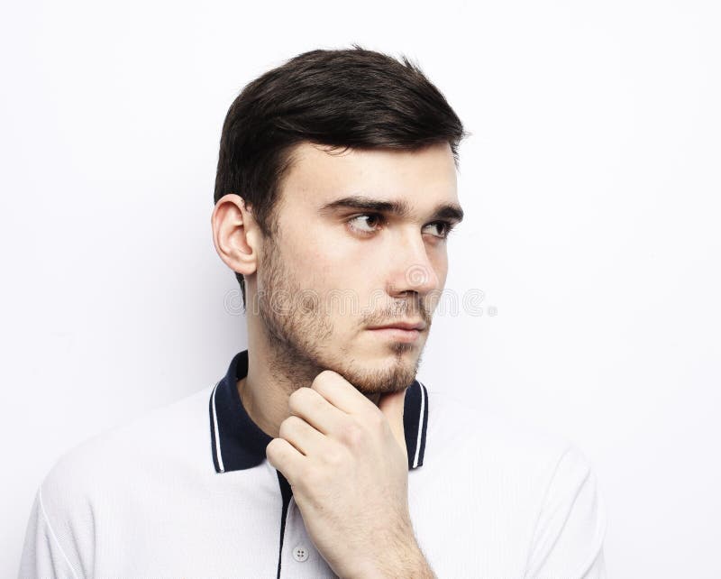 Young Man Thinking about Future Stock Image - Image of background ...