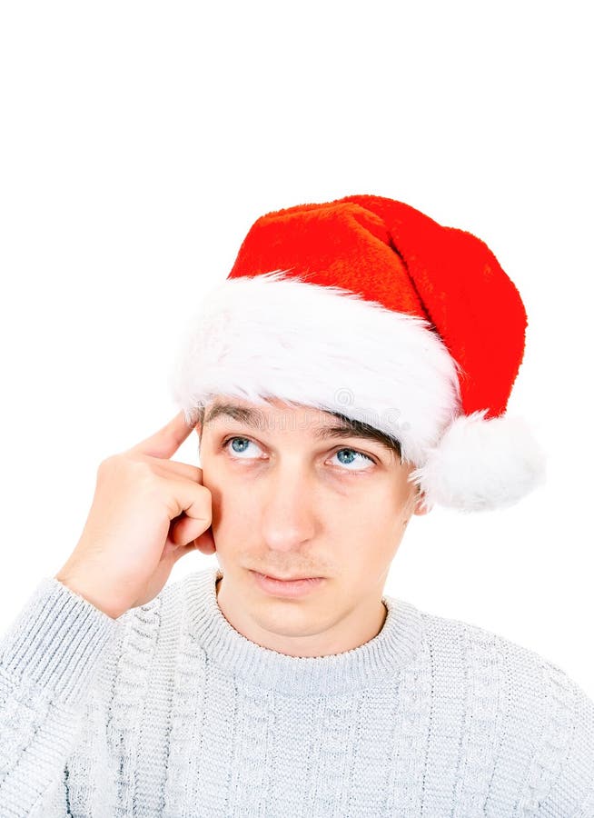 Young Man is thinking stock image. Image of christmas - 260196789