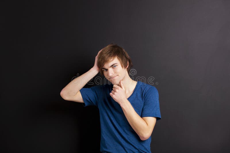 Young man thinking stock image. Image of caucasian, attractive - 36228049