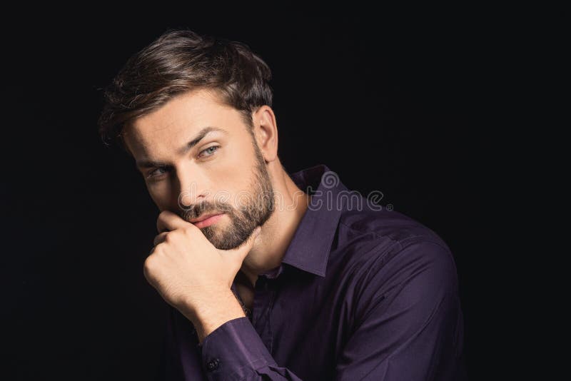 Thoughtful Man Making Serious Decision Stock Photo - Image of ...