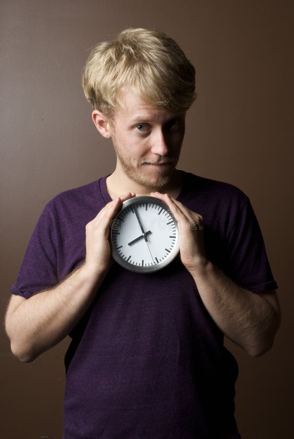 Young Man Thinking about Time Stock Photo - Image of long, thinking ...