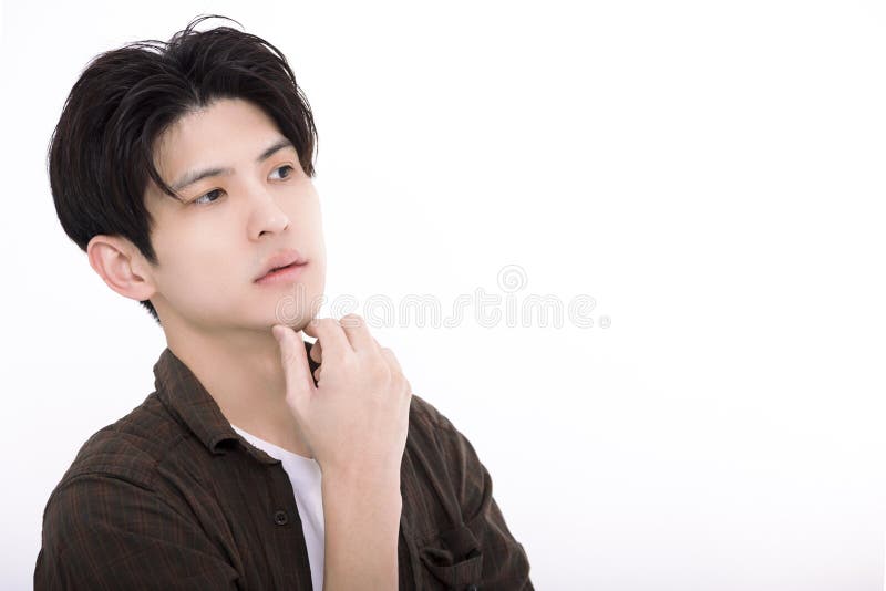 Young Man Thinking and Worry for Problem Stock Photo - Image of ...