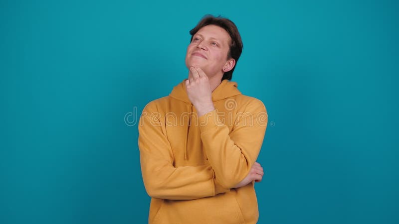 Young Man Thinks Deeply about Something Tries To Make Decision in Mind ...