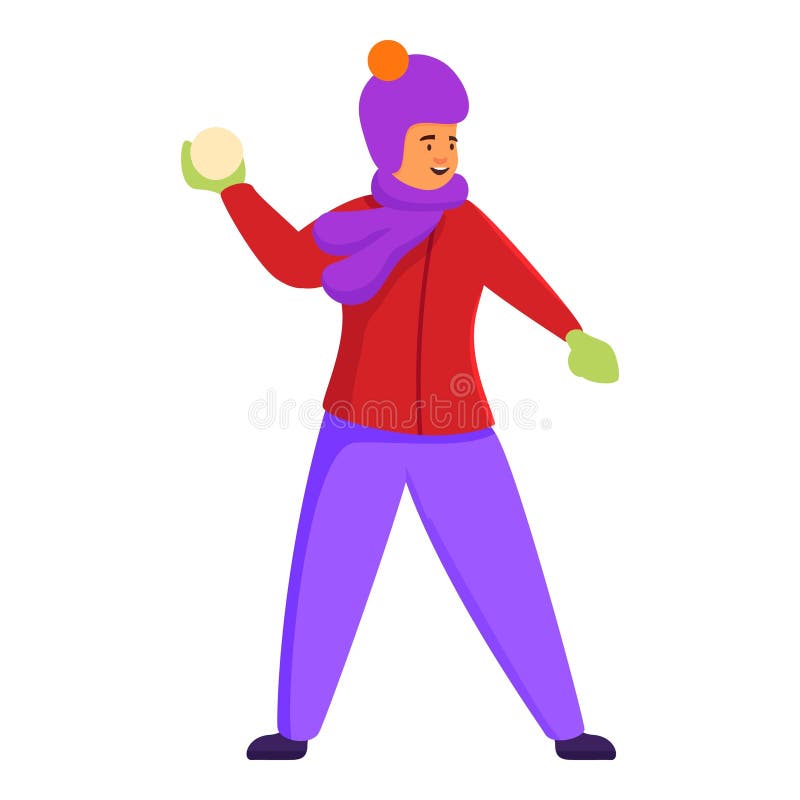 Young Man Throwing Snowball Having Fun Winter Activity Stock Image ...