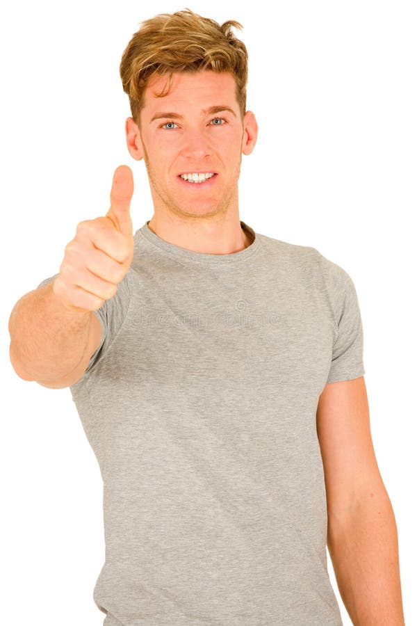 Young man with thumb up stock image. Image of caucasian - 25546053