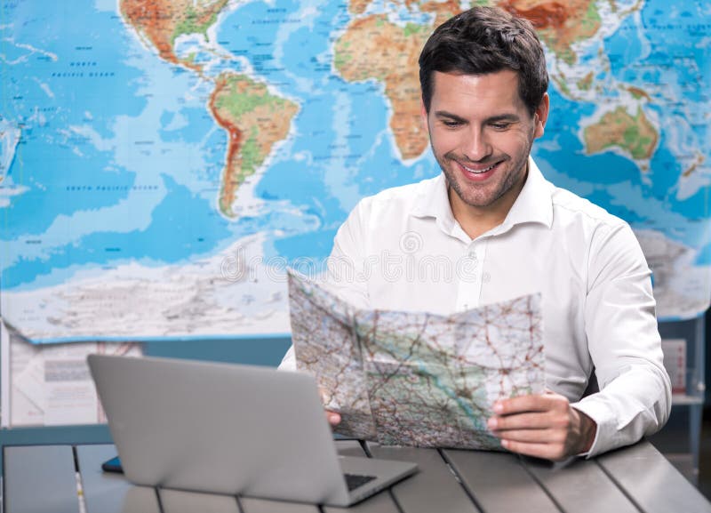 Young Man Tour Agency Concept Stock Photo - Image of holding, agency ...