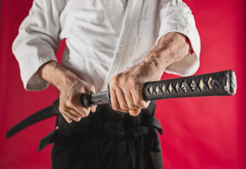 Samurai Pulling Out His Sword Stock Photo - Image of kabuto, armor ...