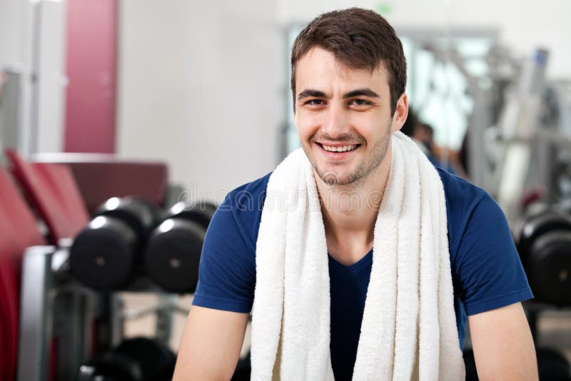 Young Man Training in the Gym Stock Photo - Image of active, heavy ...