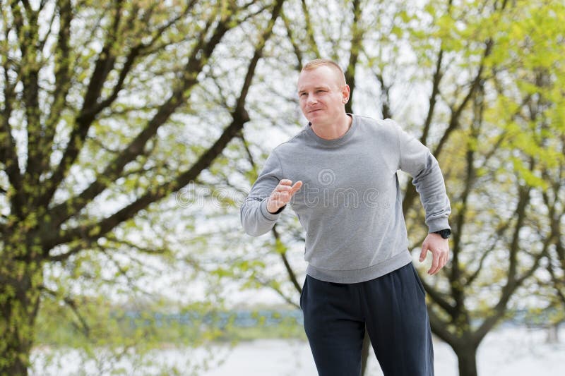 Young Man Training Run Outdoor. Stock Photo - Image of nature, running ...