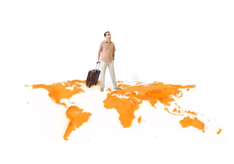 Business Man Walking The World Map, International Travel Concept Stock ...