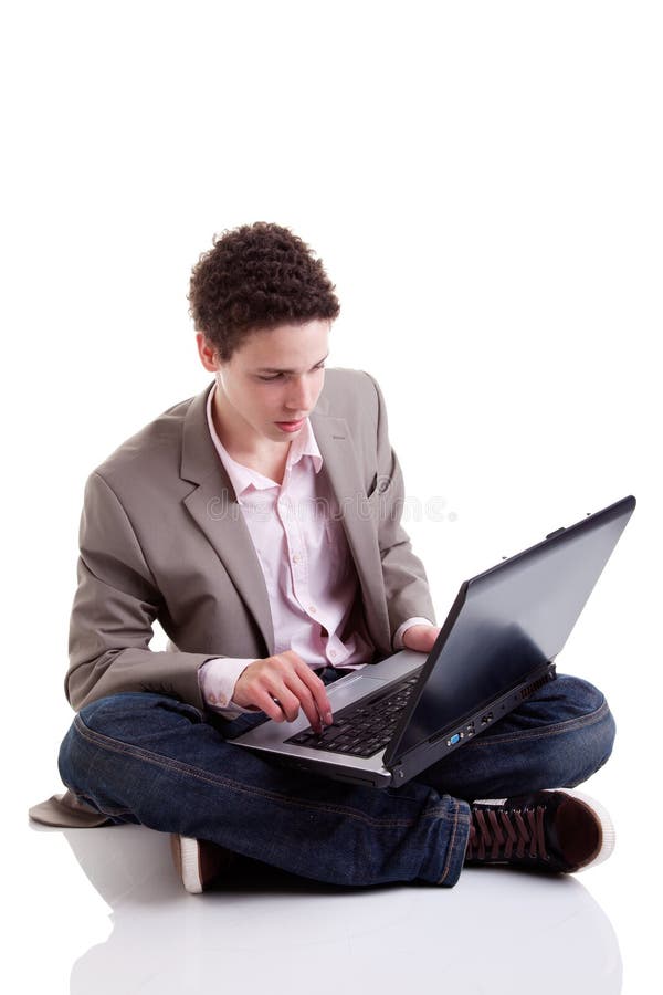 Hi-tech guy stock photo. Image of genius, young, computer - 24700382