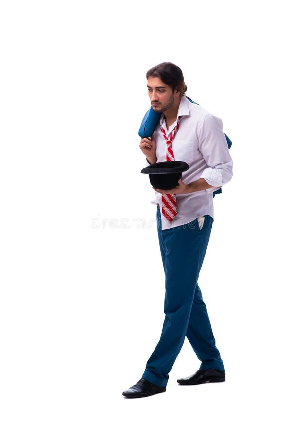 Young Man in Unemployment Concept Isolated on White Stock Image - Image ...