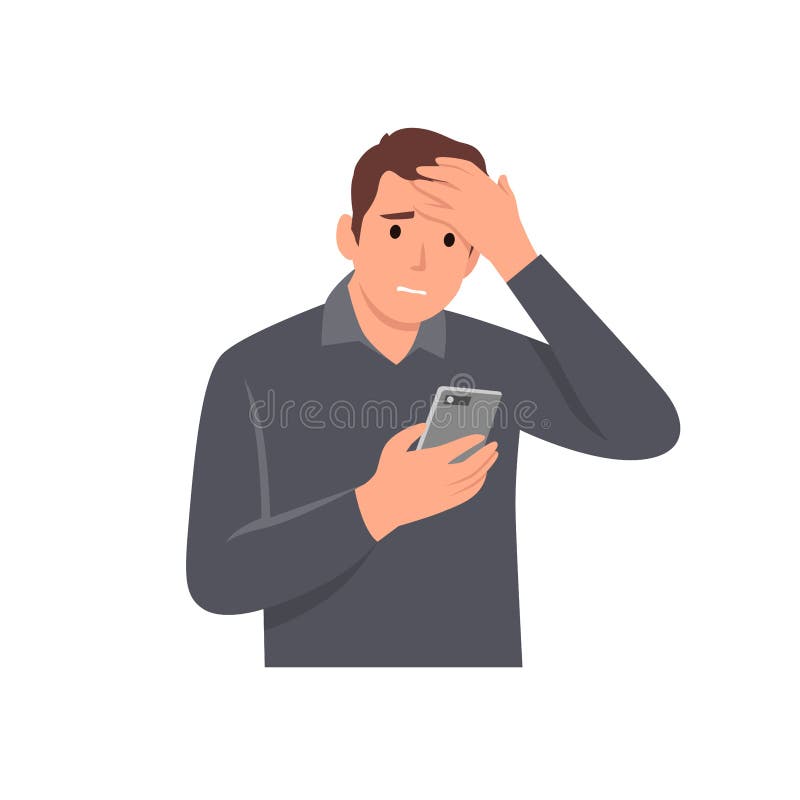 Confused Man Phone Stock Illustrations 449 Confused Man Phone Stock