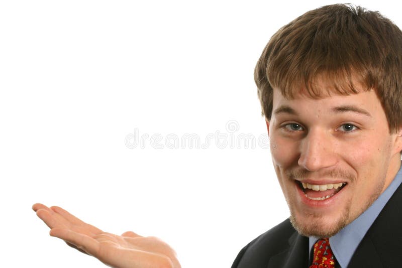 Young Man with Unusual Expression on White Space Stock Photo - Image of ...