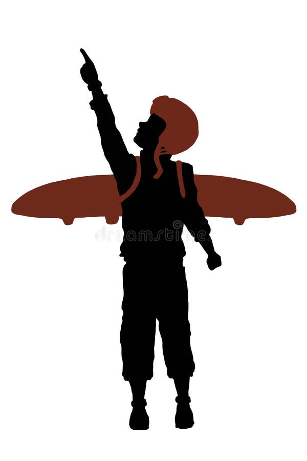 Silhouette Man Pointing Sky Stock Illustrations – 109 Silhouette Man ...