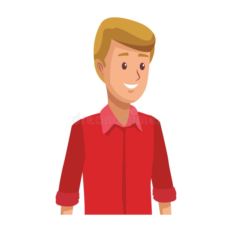Young Man Upperbody Cartoon Stock Vector - Illustration of casual ...