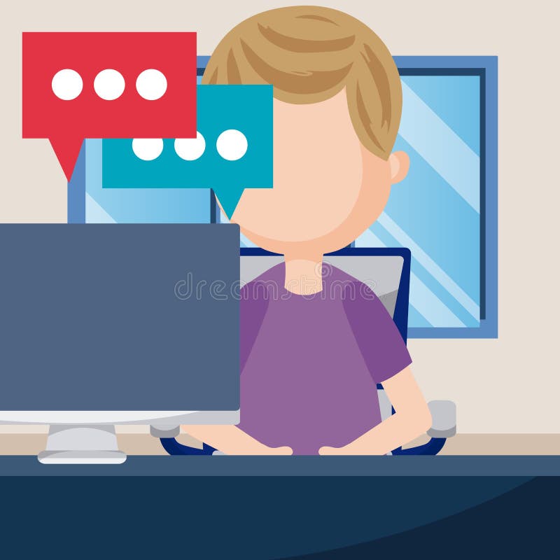 Man Using Computer Stock Illustrations – 20,475 Man Using Computer ...