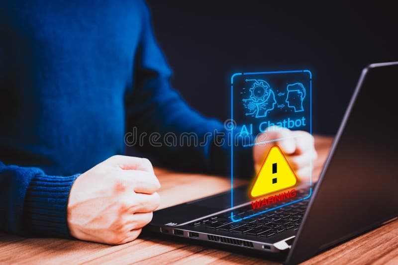 Young Man Using Laptop Chatting with a Smart AI Using an Artificial ...