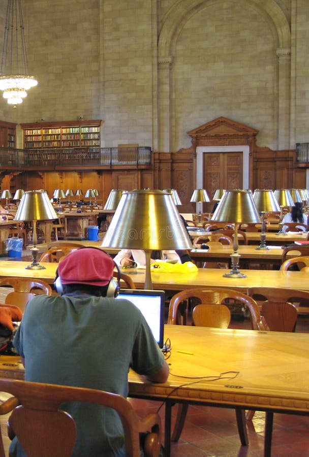 New York Public Library Reading Room Editorial Stock Image - Image of ...
