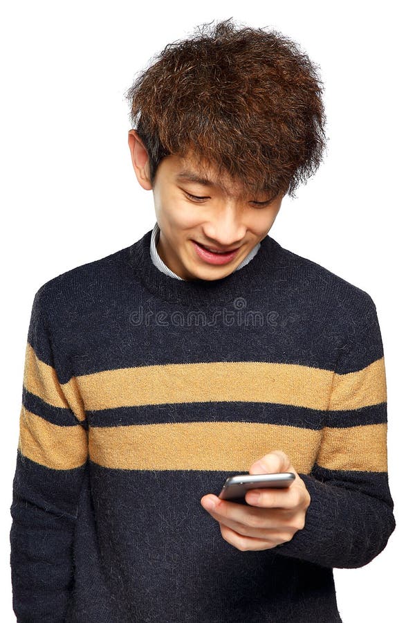 Casual Asian Businessman Talking on His Cell Phone Stock Image - Image ...