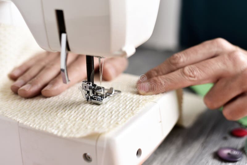 Young Man Using a Sewing Machine Stock Image - Image of fashion ...