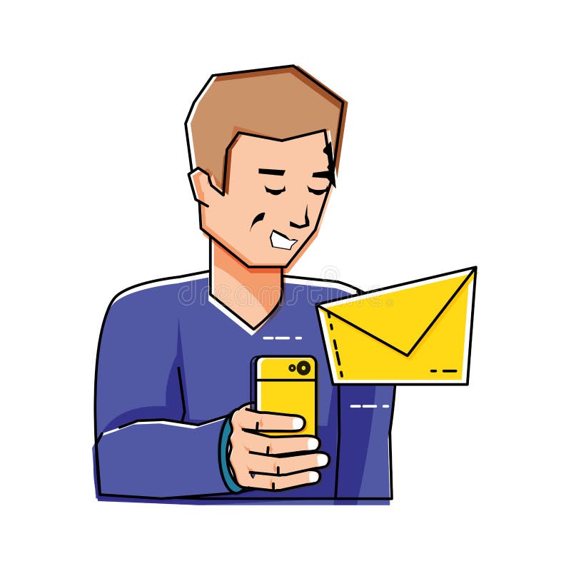 Cartoon Email Envelope Message Letter Stock Illustration - Illustration ...