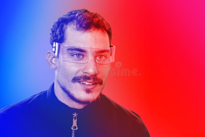 The Young Man is Using Virtual Reality Glasses. Stock Image - Image of ... The Young Man is Using Virtual Reality Glasses. Stock Image - Image of ...