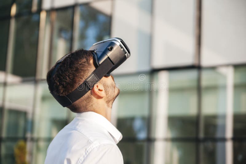 A Young Man Using VR stock photo. Image of casual, ethnicity - 88652478