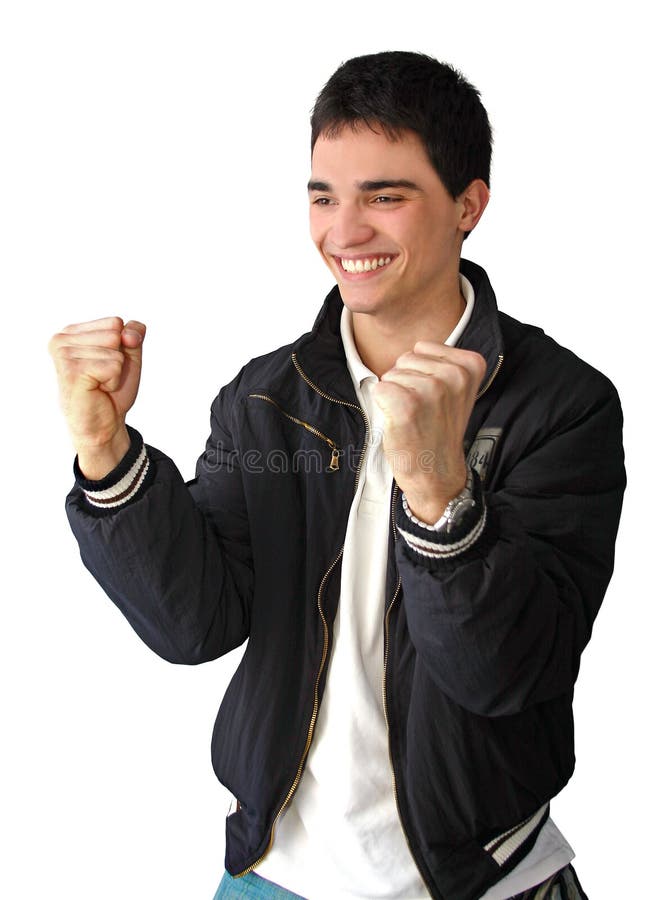 Young man very happy stock photo. Image of posing, technology - 2148206