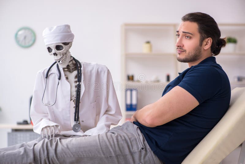 Young Man Visiting Dead Doctor Stock Image - Image of patient ...