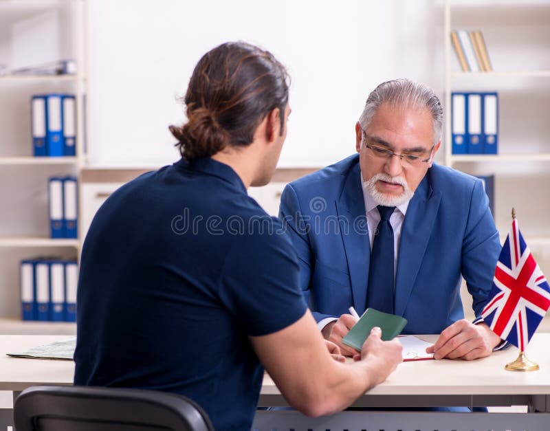 Young Man Visiting Embassy for Visa Application Stock Image - Image of ...