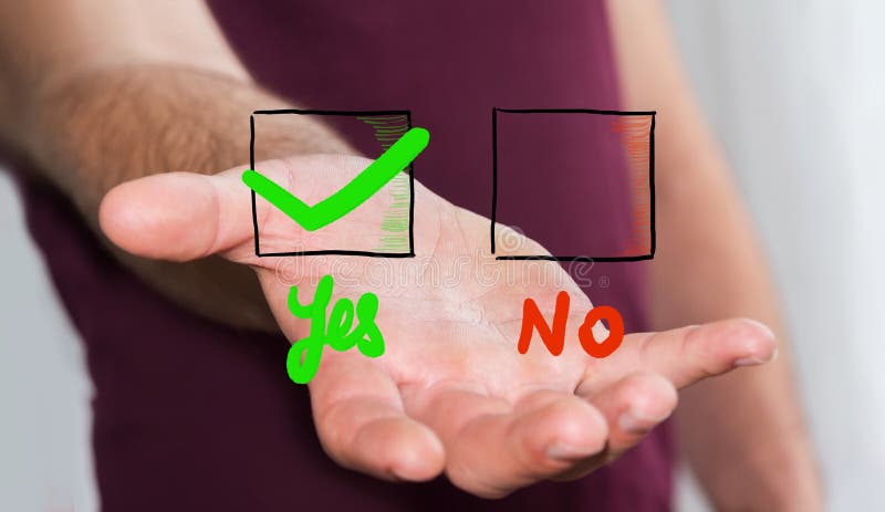 Young Man Voting Yes To a Referendum Stock Illustration - Illustration ...