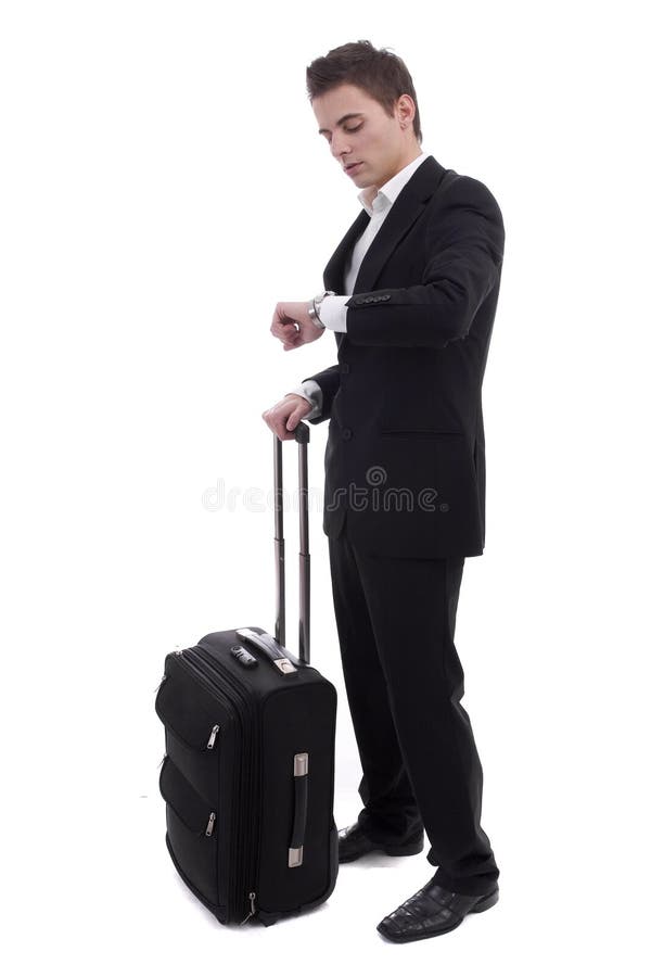 Young Man Waiting at Airport Stock Image - Image of airport, baggage ...