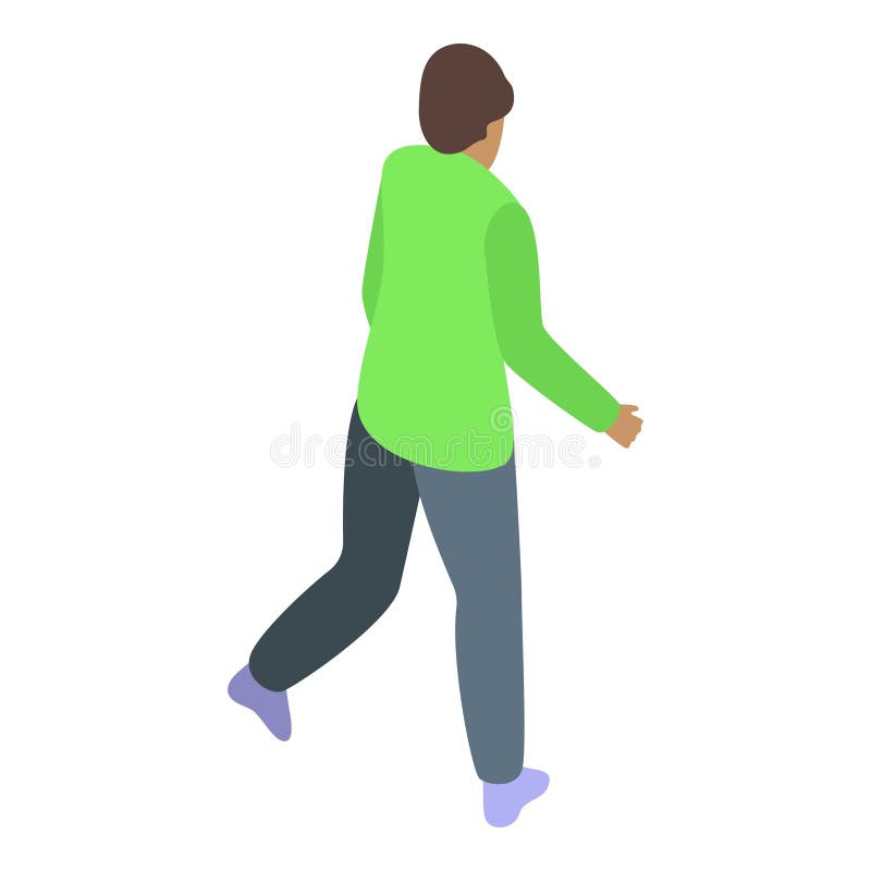 Young Man Walking Away Isometric Icon Vector Stock Illustration ...