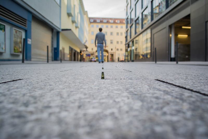 Young Man Walking Away Stuttgart Germany City Center Stock Image ...