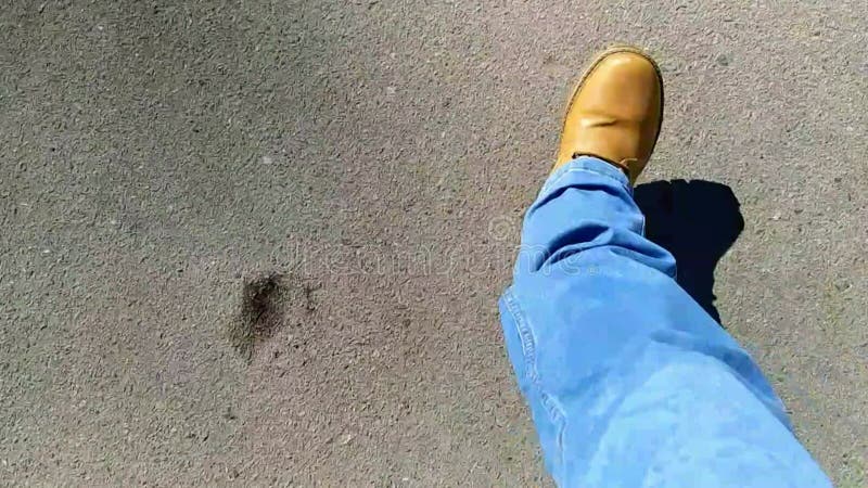 Young Man Walking on Pavement in Spring POV Video. Stock Video - Video ...