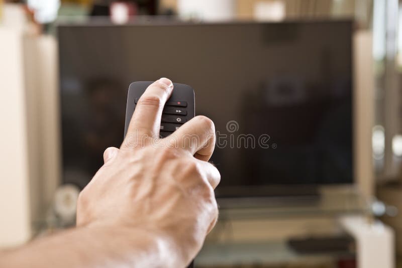 Man Relax after Work and Watching Tv Stock Image - Image of laziness ...