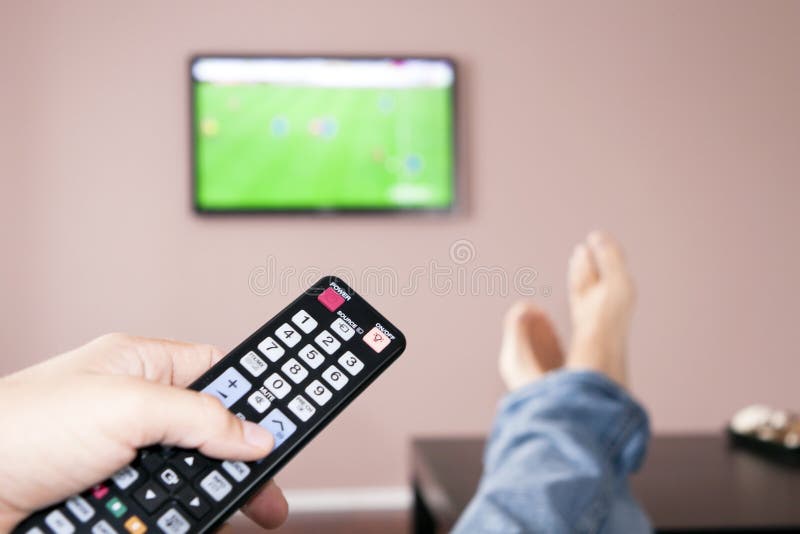 Remote Control for Watching TV Stock Image - Image of involved, news ...
