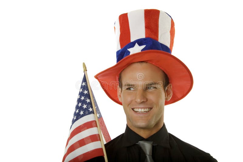 Young Man Wearing 4th of July Hat Stock Image - Image of freedom, happy ...