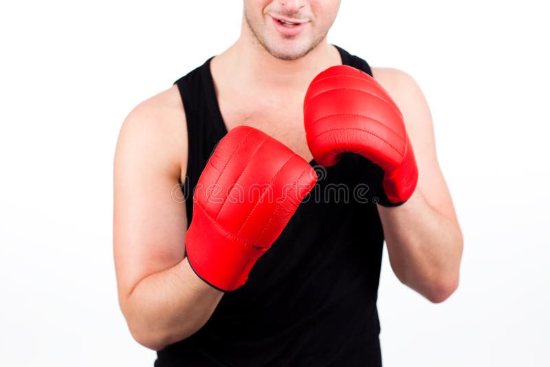 Young Man Wearing Boxing Gloves Stock Photo - Image of boxer, healthy ...