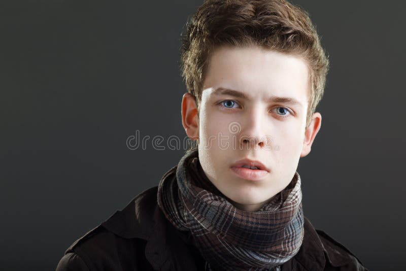 Young Man Wearing Elegant Shirt and Scarf Stock Image - Image of ...