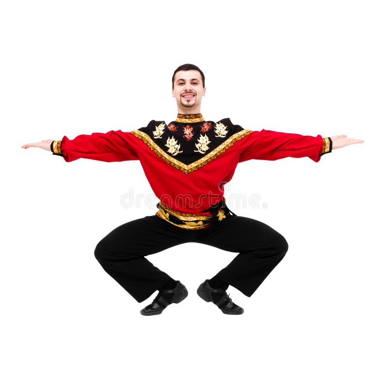 Young Man Wearing Folk Russian Costume Dancing Stock Photos - Free ...